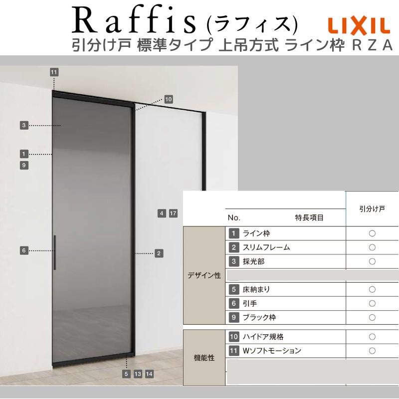 ラフィス 室内引戸 引分け戸 上吊方式 ライン枠 RZA アルミガラス 3224 リクシル LIXIL Raffis 建具 交換 リフォーム DIY : アルミサッシ専門店 - 通販 ...