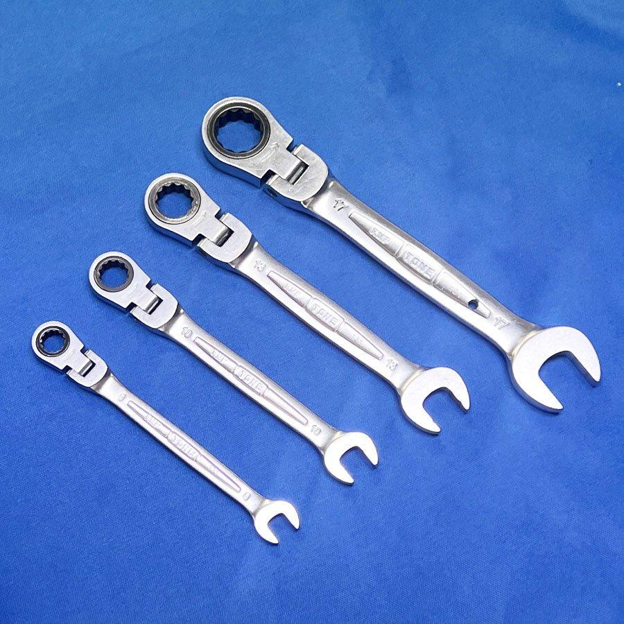 TONE 首ふり クイックラチェット めがねレンチ 4本セット 工具 ハンドツール トネ PJ-1545 : オールマイティーヤフーショップ - 通販 - Yahoo!ショッピング