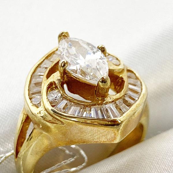 大粒 ナヴェットストーン キュービックジルコニア 18KGP CZ デザインリング 11号 指輪 レディース オシャレ アクセサリー R-0010 : オールマイティーヤフーショップ - 通販 ...