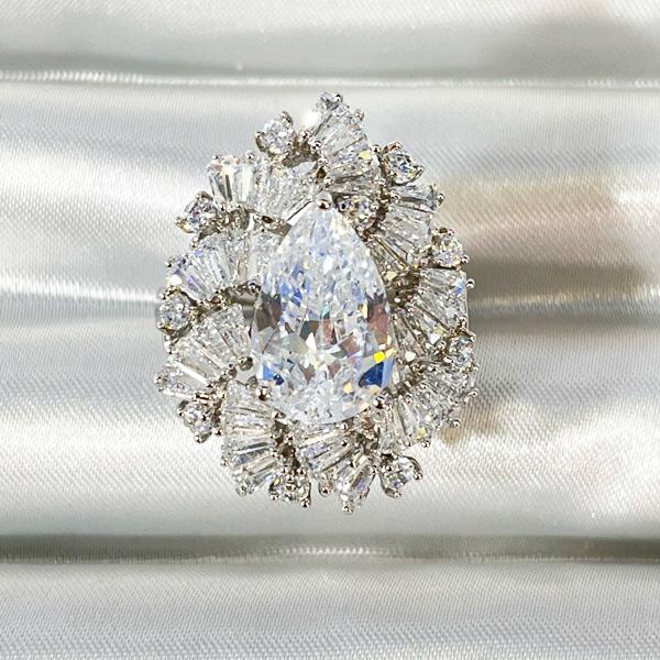 送料無料!! デザインリング 14号 指輪 大振り モチーフ CZダイヤ ドロップ 雫 キラキラ パーティー かわいい R-0226 : オールマイティーヤフーショップ - 通販 ...