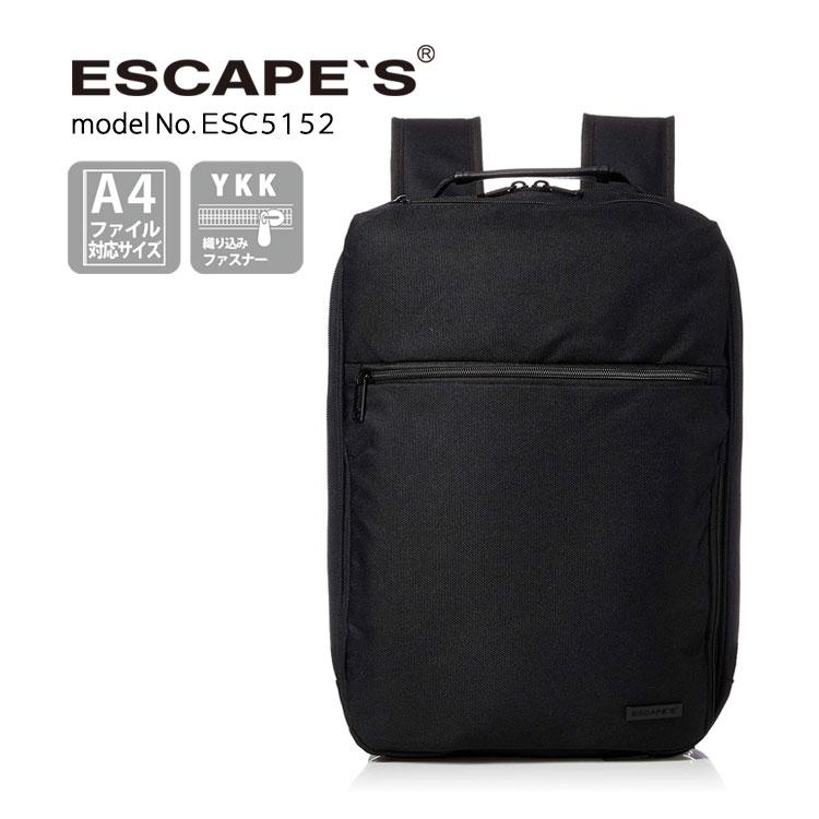 Siffler 【最大15％OFFクーポン9/15まで】ビジネスリュック バッグパック キャリーオン機能付 メンズ 黒 ブラック A4対応 2層式 ESCAPE'S エスケープ シフレ ...