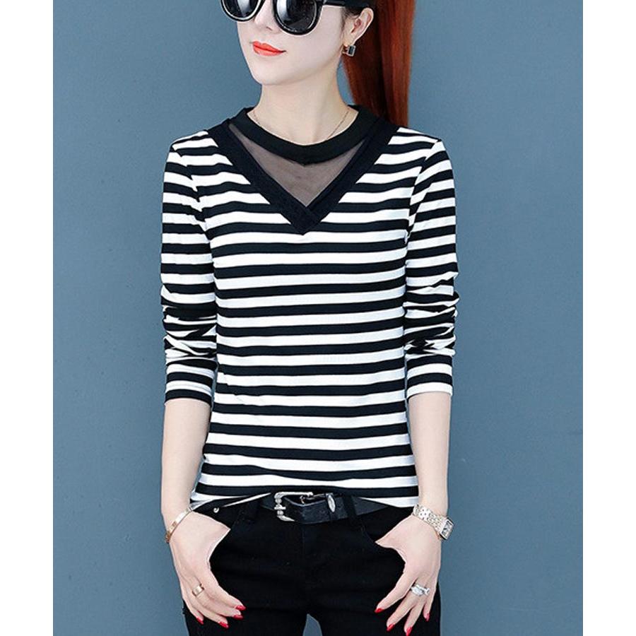 Tシャツ ボーダー柄 シアー レディース トップス : amanecer - 通販 - Yahoo!ショッピング