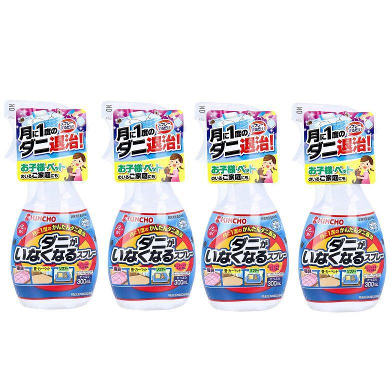 KINCHO ダニがいなくなるスプレー V 300mL フローラルソープの香り カーペット 布団 クッション 速乾性 ダニ対策 除去 4個セット : Aマートeショップ - 通販 ...
