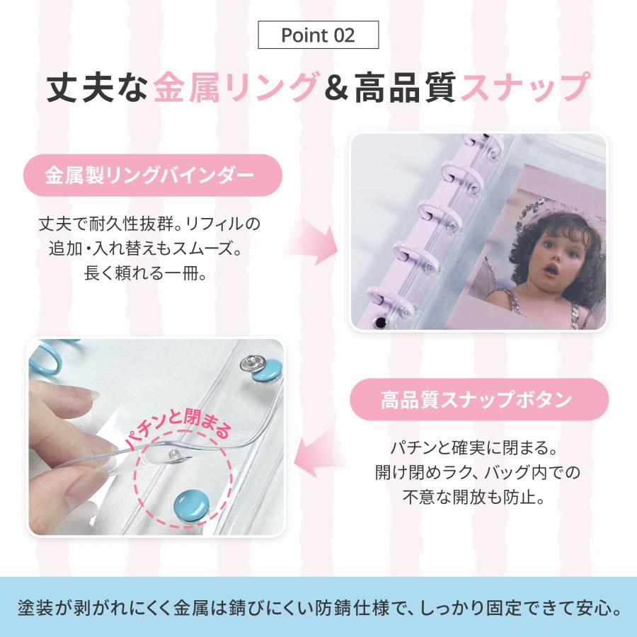 [新品特価]シール帳 M5/A7 バインダー クリア 6穴 見せる収納 推し活 リフィル はがせる台紙 透明 クリアバインダー かわいい 男の子 女の子 PVC アルバム 収納 : Amaya ...