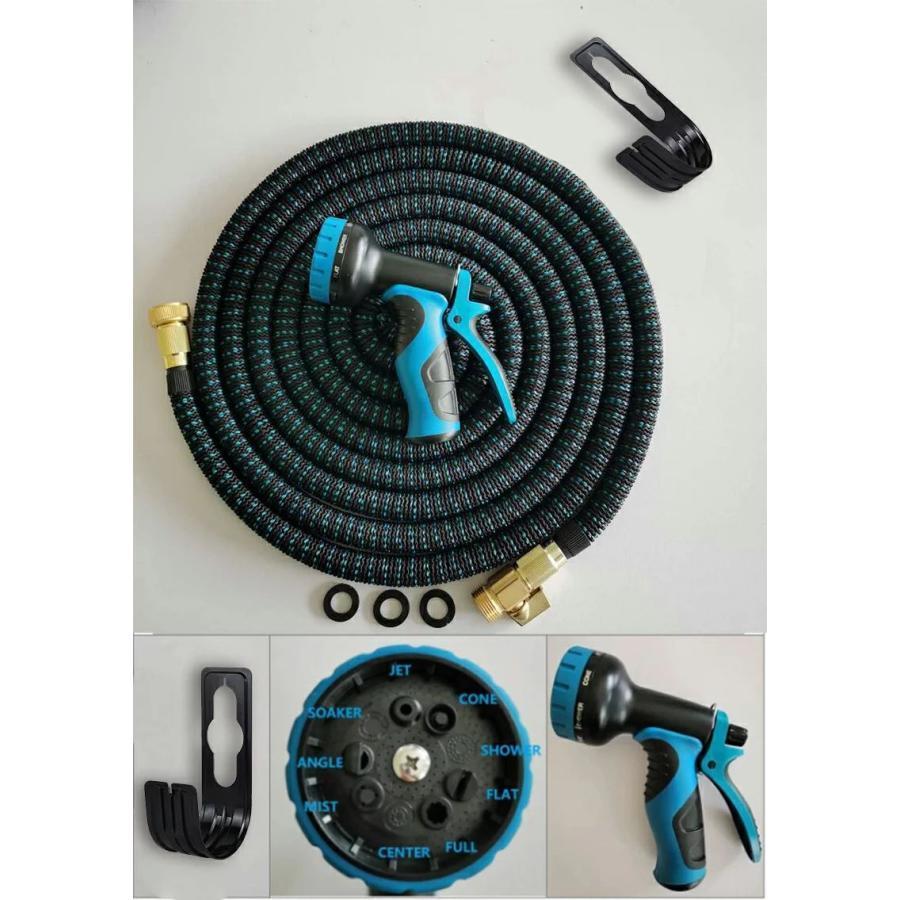 ホース 伸びるホース 5M-15M 7.5M-22M 10M-30M 3倍伸縮ホース 高品質な布 10パターンノズル 耐久性 散水 洗車 庭ホ 水道 超軽量素材 :wap-2:Amaya ...