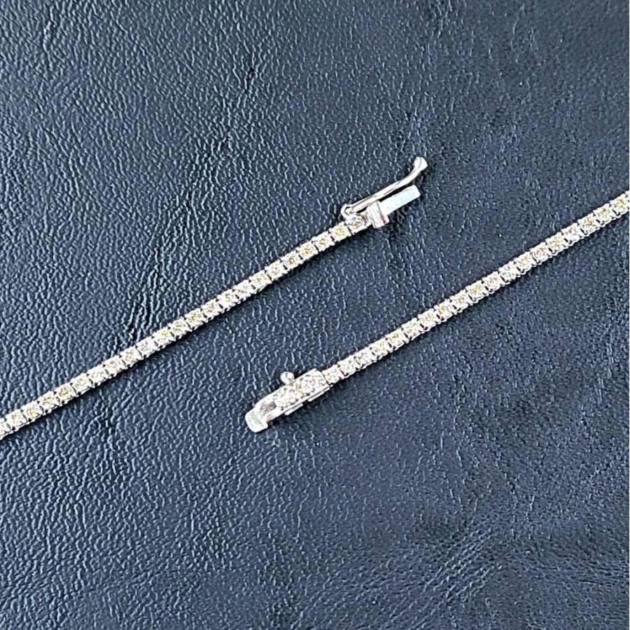 ネックレス レディース 【鑑別書付】 スクエア 3ct ダイヤモンド K18 WG ホワイトゴールド グラデーション テニスネックレス 4月の誕生石 18金 : 2306-00026 ...