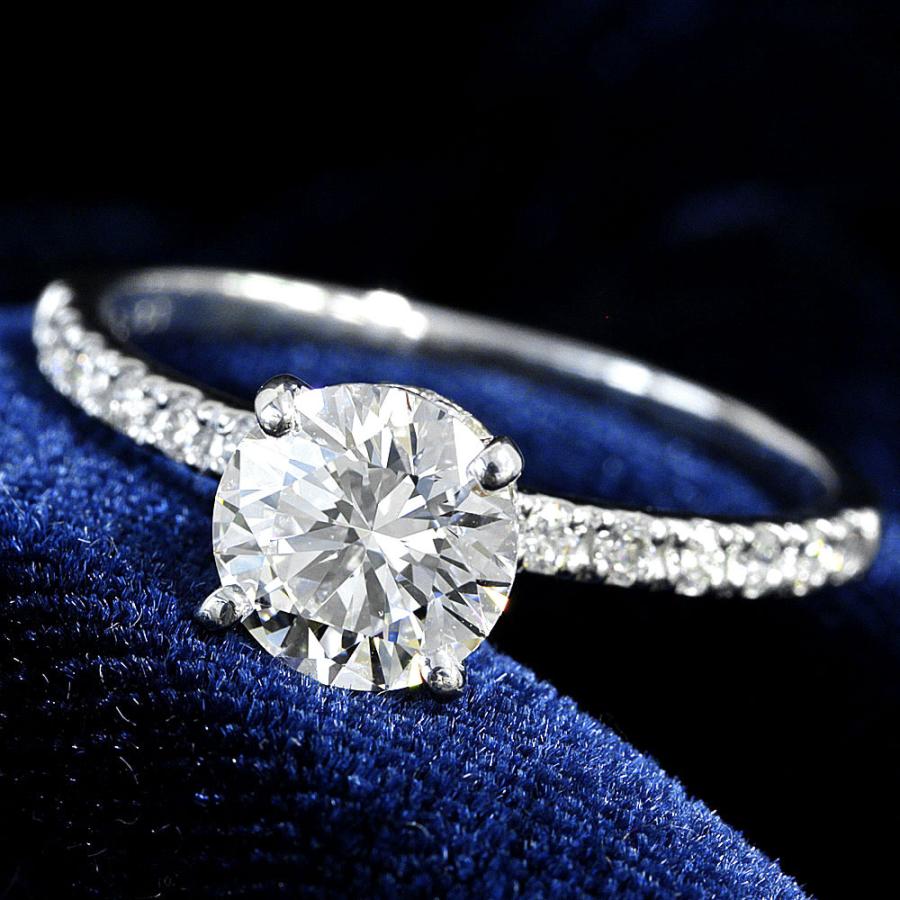 中宝鑑定書付 究極 D IF 3EX ハートキュー1ct ダイヤモンド K18 WG リング 18金 ホワイトゴールド 4月誕生石 :2403-00053:Four Seasons ...