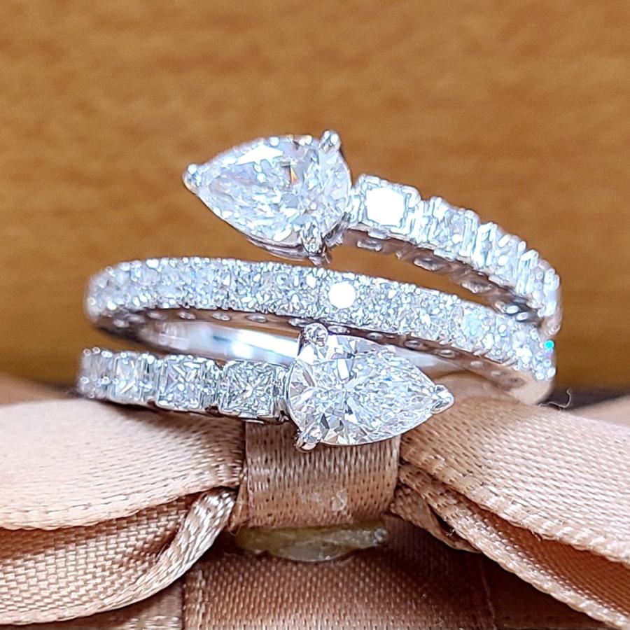 GIA鑑定書付 1ct D IF EX ペアシェイプ ダイヤモンド K18 WG リング 18金 ホワイトゴールド 指輪 4月誕生石 : 2405-00044ra : Four Seasons ...