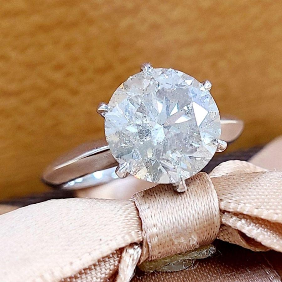 大粒！4ct ダイヤモンド Very good K18 WG 6本爪 リング 鑑定書付 18金 ホワイトゴールド 指輪 4月誕生石 : Four Seasons Jewellery - 通販 ...