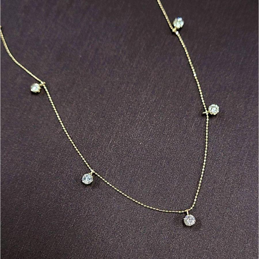 7pcs 1ct ダイヤモンド K18 yg ステーションネックレス 鑑別書付 18金 イエローゴール 4月誕生石 : Four Seasons Jewellery - 通販 - Yahoo ...