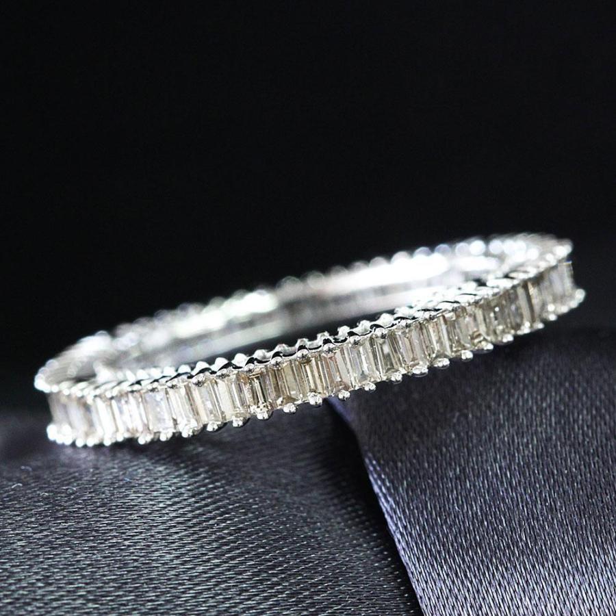 リング レディース【鑑別書付】人気！1ct バゲットカット 天然 ダイヤモンド K18 WG ホワイトゴールド フルエタニティ リング 指輪 4月誕生石 18金 :re2207-00025 ...