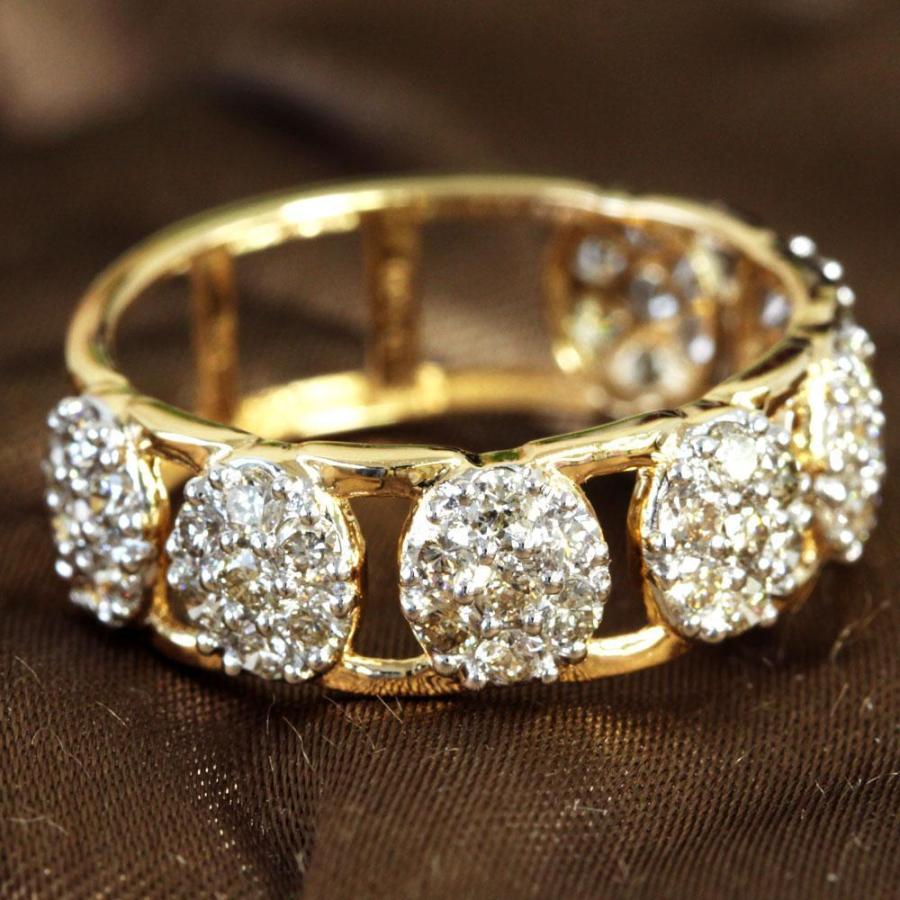 リング レディース【鑑別書付】幅広！ 1ct 天然 ダイヤモンド K18 YG イエローゴールド オーバル エタニティ 指輪 4月誕生石 18金 : Four Seasons ...