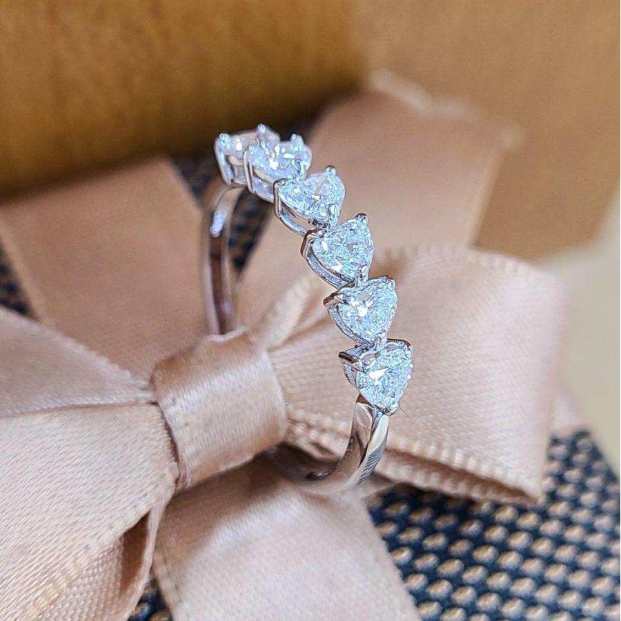 リング レディース【鑑別書付】永遠の愛の象徴 ！ 0.85ct 天然 ダイヤモンド K18 WG ホワイトゴールド ハート エタニティ 指輪 18金 : Four Seasons ...