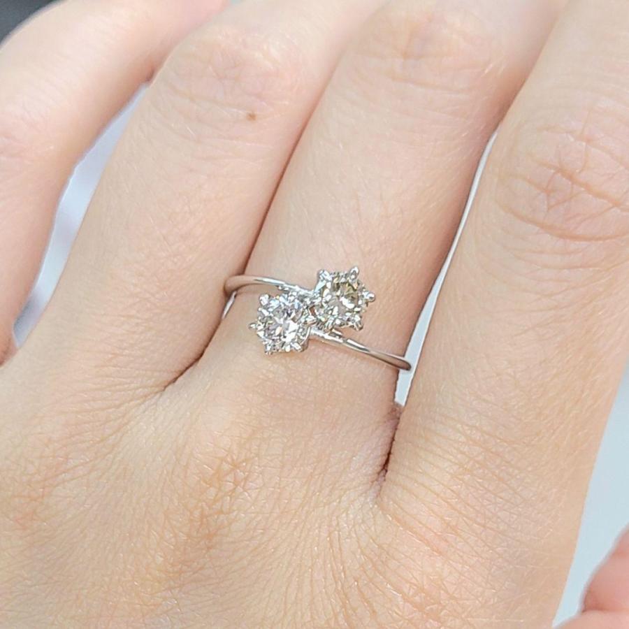 リング レディース【鑑定書付】ギラギラ VS 1ct ツイン 天然 ダイヤモンド K18 WG ホワイトゴールド ハグ 指輪 4月誕生石 18金 : Four Seasons ...