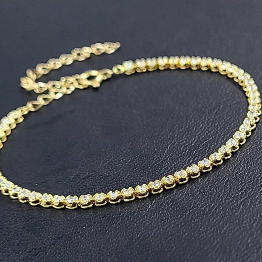 レディース ブレスレット 【鑑別書付】 引き輪タイプ 0.7ct ダイヤモンド K18 YG イエローゴールド テニスブレスレット 4月の誕生石 18金 : Four Seasons ...