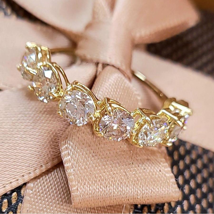 レディース リング 【鑑別書付】テリテリ！存在感抜群 計 2ct ダイヤモンド K18 YG イエローゴールド ハーフ エタニティ 指輪 4月の誕生石 18金 : Four Seasons ...