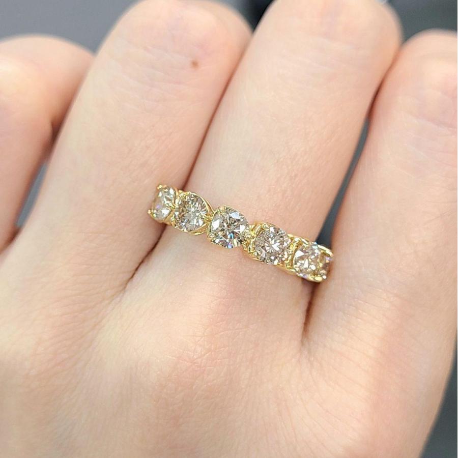 レディース リング 【鑑別書付】テリテリ！存在感抜群 計 2ct ダイヤモンド K18 YG イエローゴールド ハーフ エタニティ 指輪 4月の誕生石 18金 : Four Seasons ...