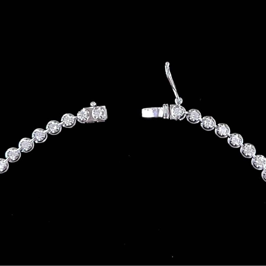 ブレスレット レディース 1ct 天然 ダイヤモンド K18 ホワイトゴールド テニスブレスレット 18金 WG 4月誕生石 鑑別書付 送料無料 : Four Seasons ...