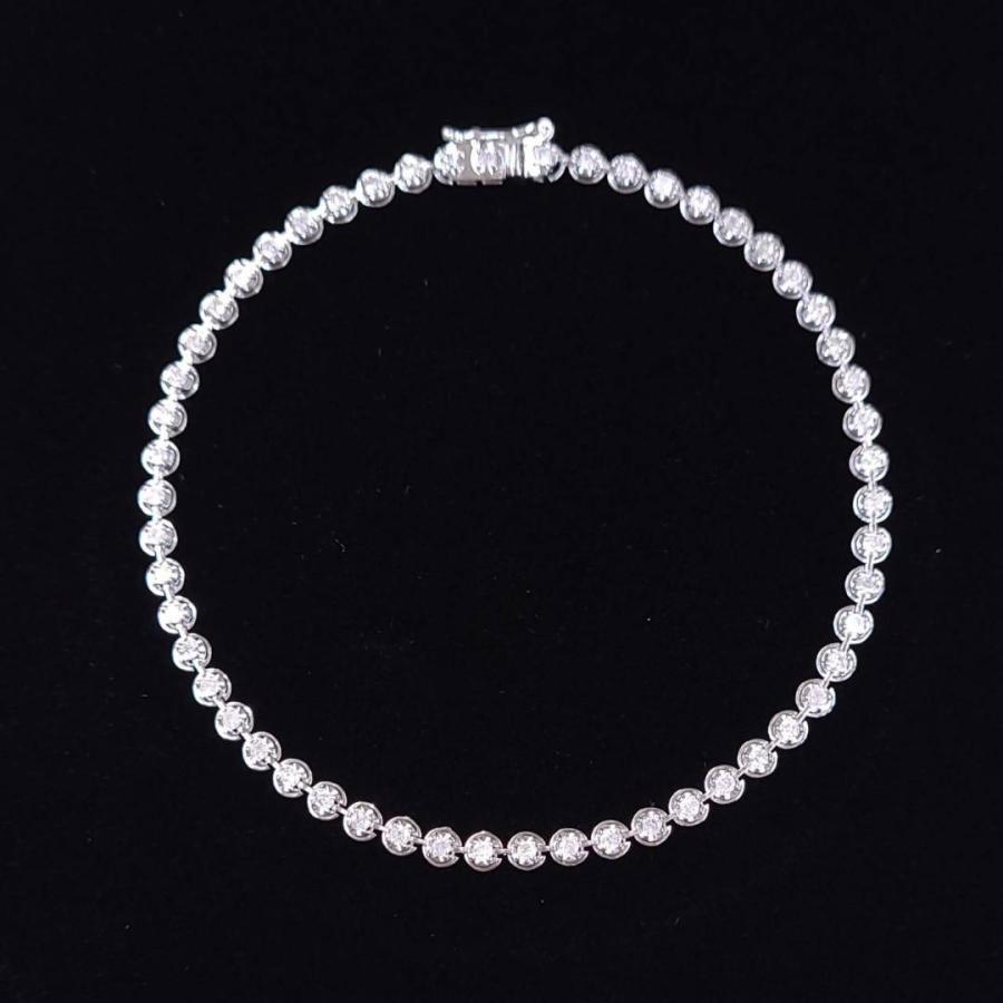 ブレスレット レディース 1ct 天然 ダイヤモンド K18 ホワイトゴールド テニスブレスレット 18金 WG 4月誕生石 鑑別書付 送料無料 : Four Seasons ...