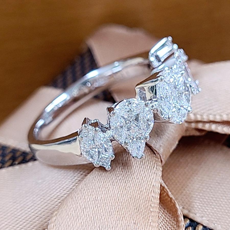 スタイリッシュ！見た目5ct G VS 相当 ダイヤモンド K18 WG リング 18金 ホワイトゴールド 指輪 4月誕生石 : Four Seasons Jewellery - 通販 ...