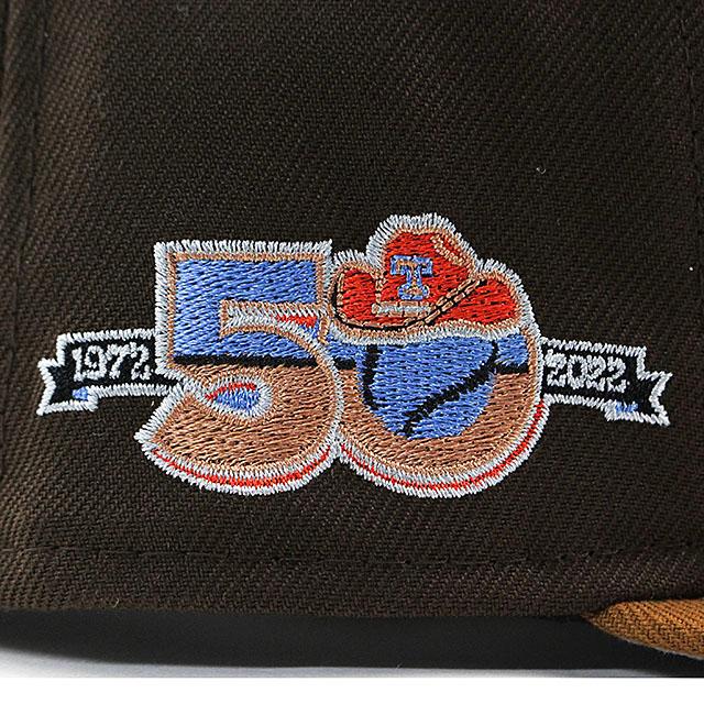 59FIFTY ニューエラ キャップ テキサス レンジャーズ MLB 50TH ANNIVERSARY GREY BOTTOM FITTED CAP BROWN NEW ERA TEXAS ...