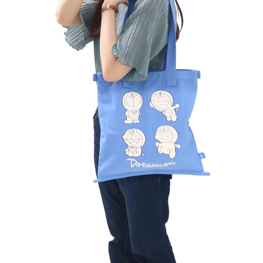 ドラえもん トートバッグ バック メンズ レディース キャラクター マチ無し 内ポケット付き Doraemon ブルー BL いっぱい ...