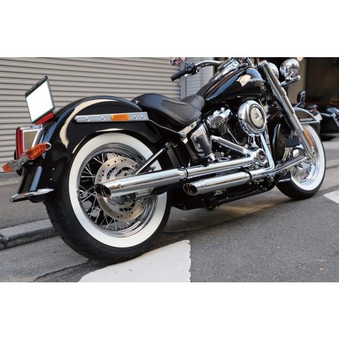 Harley Davidson MOTOR STAGE スリップオンマフラー ブラス76テーパースラッシュ 2007〜17年FXSTD、FLSTF、FLSTFB、2017年FLSTN、FLS ...