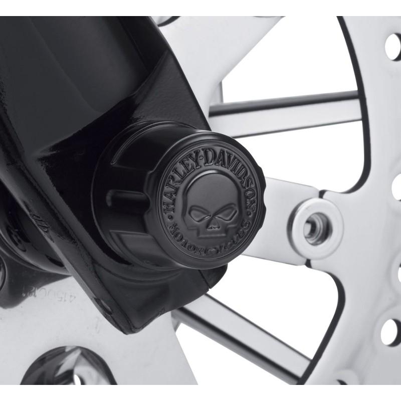 Harley Davidson（ハーレー・ダビッドソン） スカル フロントアクスルナットカバー ブラック : ハーレーパーツ店アンバーピース ...
