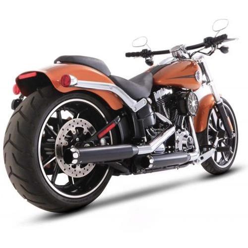 Harley Davidson RINEHART ソフテイル 3インチ スリップオンマフラー クローム/STRAIGHTクロームエンド/2007〜17年FXST、FLST、FXCW、FXSBに ...