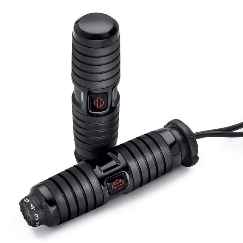 Harley Davidson カフナ ヒーテッドハンドグリップ グロスブラック：電子スロットル : ハーレーパーツ店アンバーピース - 通販 ...