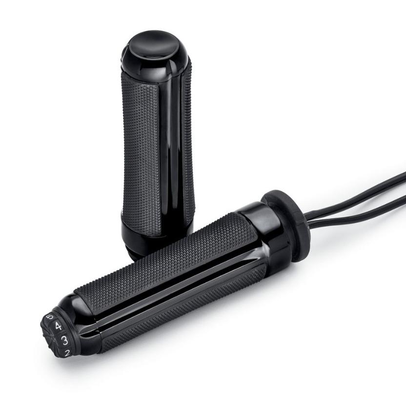 Harley Davidson エアフロー ヒーテッドハンドグリップ グロスブラック：ケーブルスロットル : ハーレーパーツ店アンバーピース ...