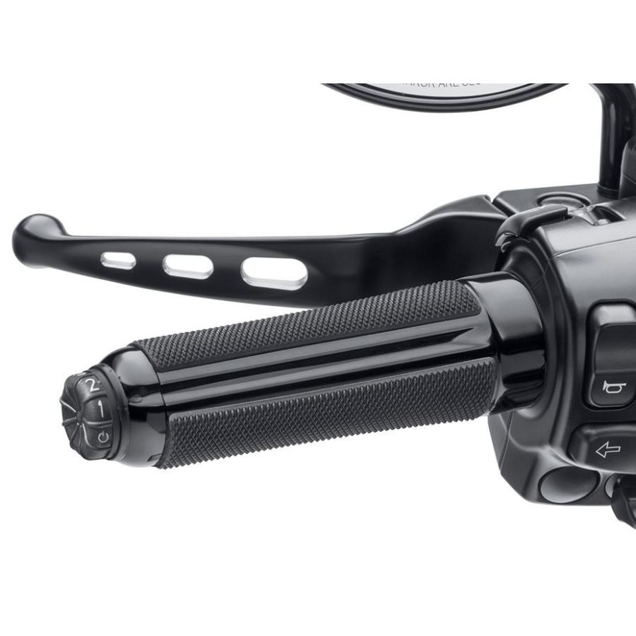 Harley Davidson エアフロー ヒーテッドハンドグリップ グロスブラック：ケーブルスロットル : ハーレーパーツ店アンバーピース ...