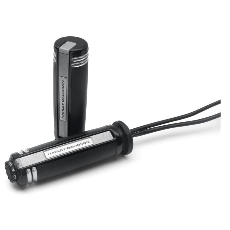 Harley Davidson EMPIRE ヒーテッドハンドグリップ ブラックマシーンカット：電子スロットル : ハーレーパーツ店アンバー ...