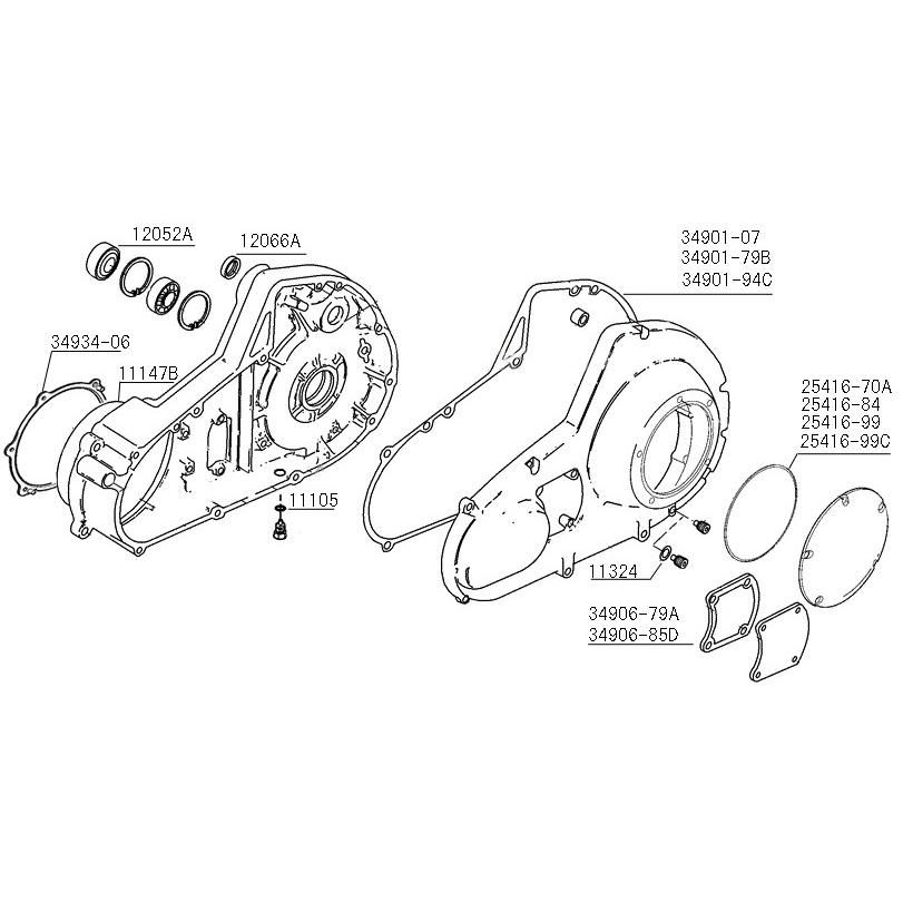 Harley Davidson ツーリング、FXR・プライマリー周りガスケット各種 : ハーレーパーツ店アンバーピース - 通販 ...