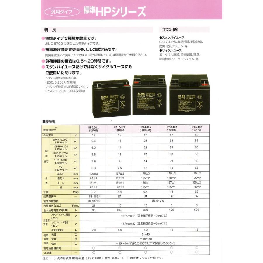 日立（HITACHI） HP38-12A 日本製 エナジーウィズ 昭和電工 JIS規格 小型制御弁式鉛蓄電池 エレベーター バッテリー UPS ...