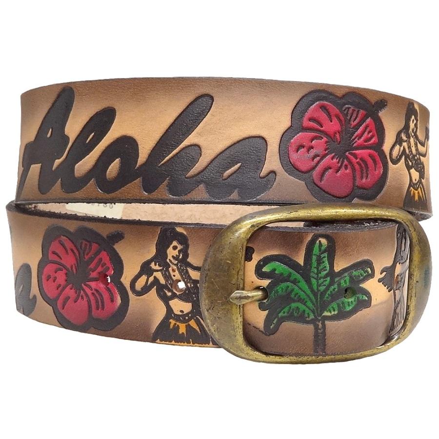 BRACKNEY BRACKNEY LEATHER WORKS ALOHA LEATHER BELT(アロハ柄レザーベルト) : アメリカの ...