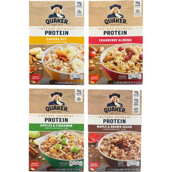 プロテイン入りのオートミールで元気な一日のスタート！ Quaker クエーカー インスタント オートミール プロテイン 選べる2個 ...