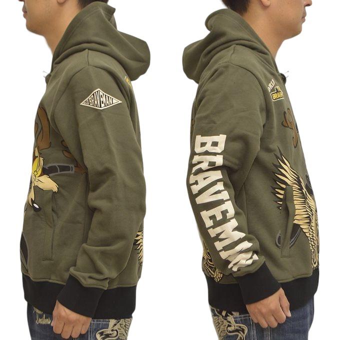 ブレイブマン ルーニーテューンズ LTB-2317 裏毛 フルジップ パーカー スウェット フーディ ワイリーコヨーテ BRAVE MAN LOONEY TUNES メンズ : アメリカン ...