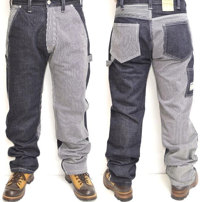 児島ジーンズ KOJIMA GENES マルチ ストライプ ワークパンツ RNB-1084 ヒッコリー×インディゴ色 : アメリカンバース Yahoo!店 - 通販 - Yahoo!ショッピング