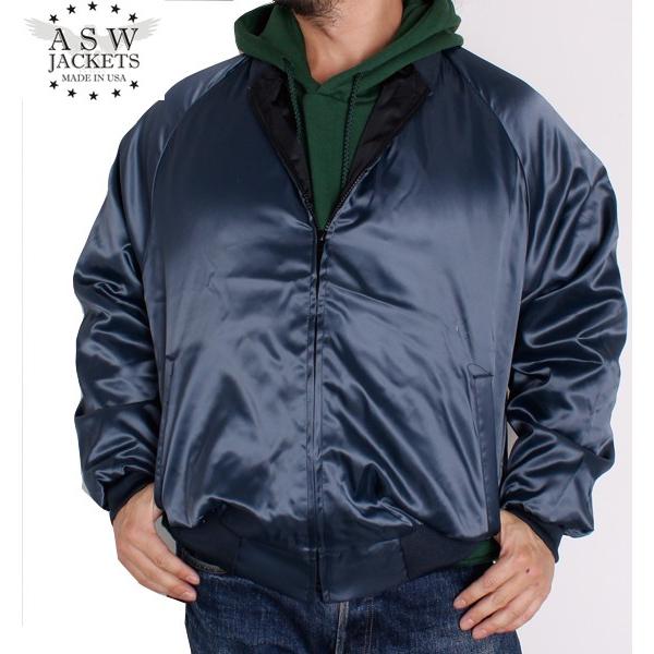 ASW サテンジャケット Z161 Adult Nylon Lined Full Zip Satin Jacket : AMERICAN ...