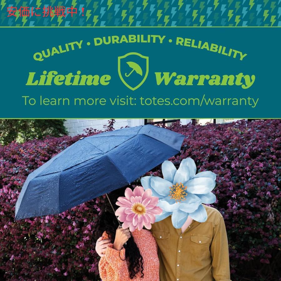 並行輸入品】TOTES ワンタッチオート開閉 ECOコンパクト傘 Floral/花柄