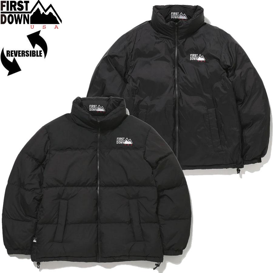 FIRST DOWN（ファーストダウン） ファースト ダウン バブルダウンジャケット マイクロフト メンズ ブラック リバーシブル FIRST DOWN USA BUBBLE DOWN JKT ...