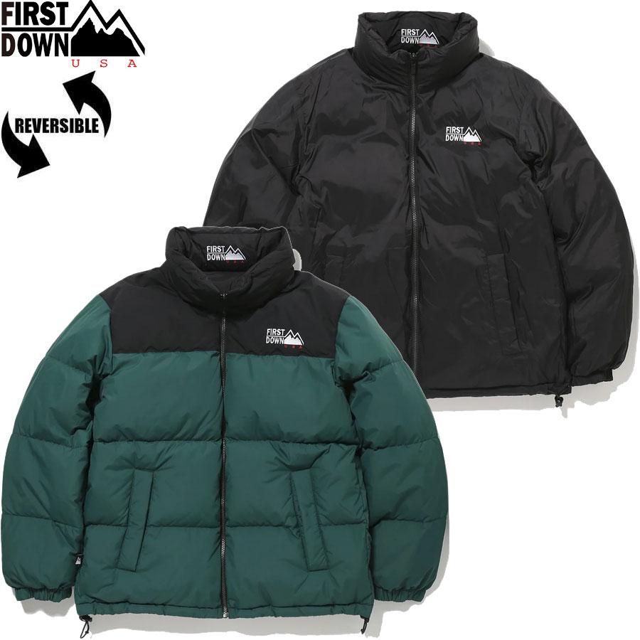 FIRST DOWN ファースト ダウン バブルダウンジャケット マイクロフト メンズ グリーン リバーシブル USA BUBBLE JKT MICROFT GREEN 送料無料 ...