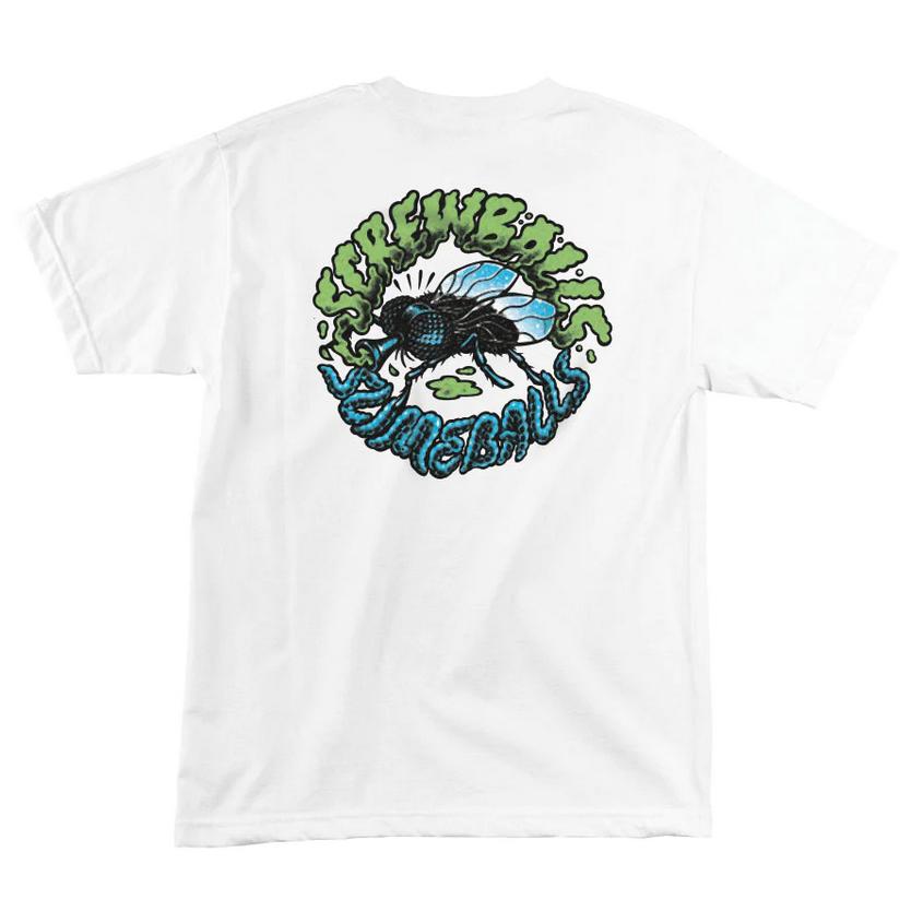 SANTA CRUZ サンタクルーズ スライムボールス 半袖 Tシャツ ホワイト メンズ スケート SLIME BALLS SCREWBALL ...