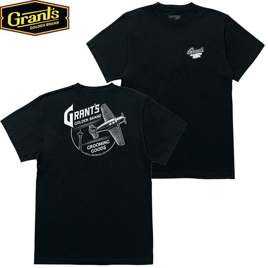 グランツ ゴールデン ブランド ポマード スカイライン Tシャツ 半袖 メンズ レディース ブラック GRANT'S GOLDEN BRAND POMADE AERO COMB S/S T ...