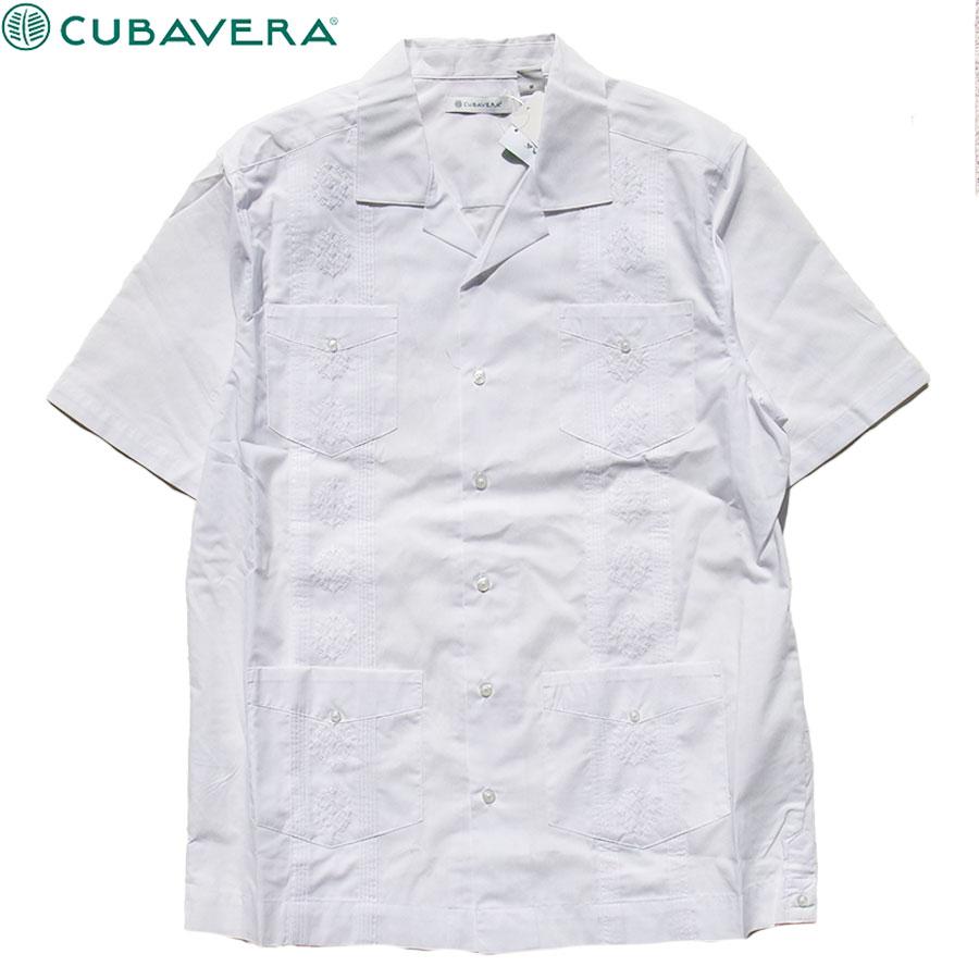 CUBAVERA AUTHENTIC EMB GUAYABERA SHIRTS WHITE CUBA241 キューバベラ 半袖シャツ 開襟 ...