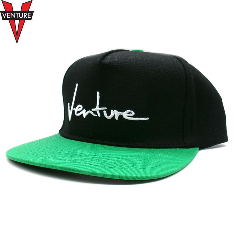 VENTURE TRUCK THROW SNAPBACK CAP BLACK/GREEN ベンチャー トラック スナップバック キャップ 帽子 ...