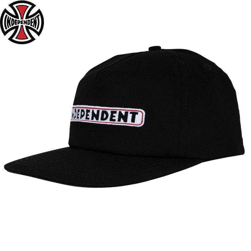 INDEPENDENT TRUCK COMPNY INDEPENDENT INDY BAR LOGO SNAPBACK CAP BLACK ...