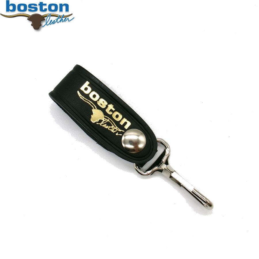 ボストンレザー キーホルダー レザー カラビナ ブラック メンズ レディース アメリカ製 BOSTON LEATHER KEY HOLDER ...