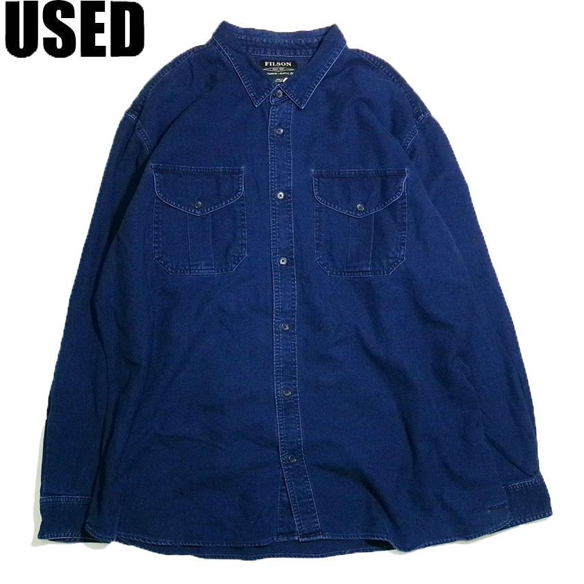POLO RALPH LAUREN 【USED-13】FILSON GARMENT DYE L/S SHIRTS BLUE フィルソン ...